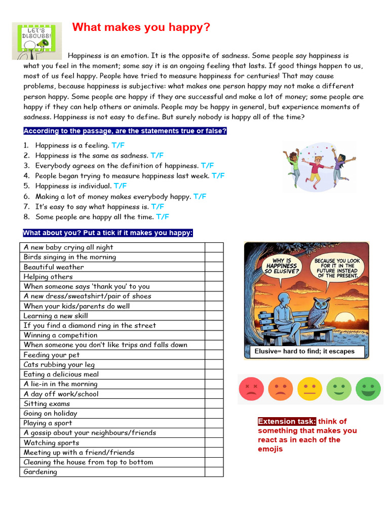 03 NEW Exercises - JULY 2024 | PDF | Happiness | Feeling