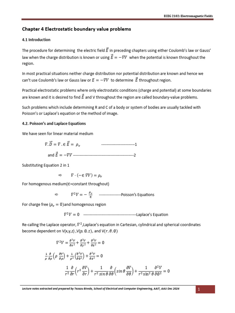 Ch4 Electrostatic Boundary Value Problems FWD Stds 23Dec24 | PDF | Capacitor | Capacitance