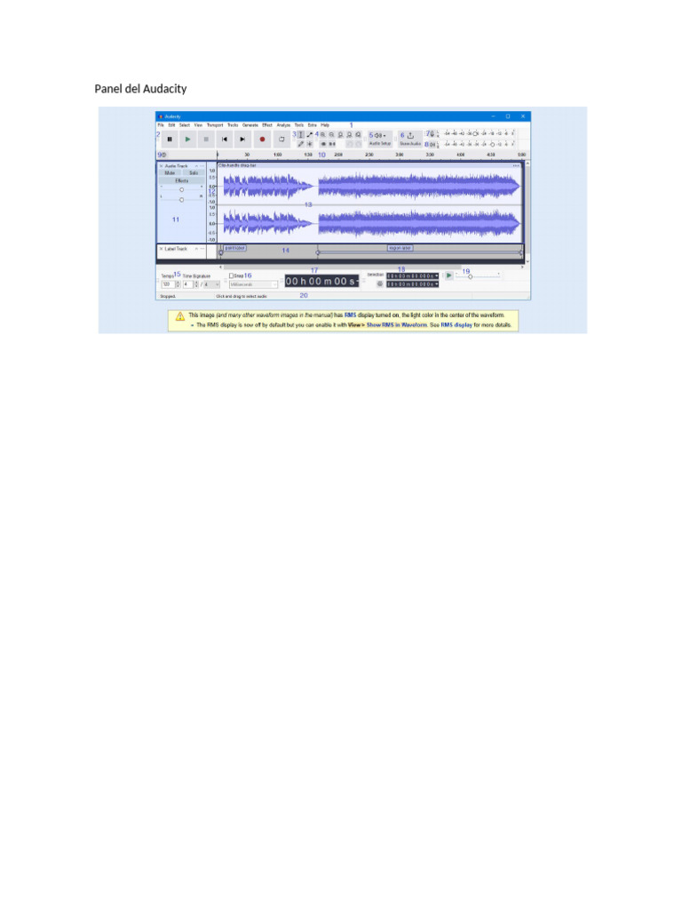 Panel Del Audacity | PDF