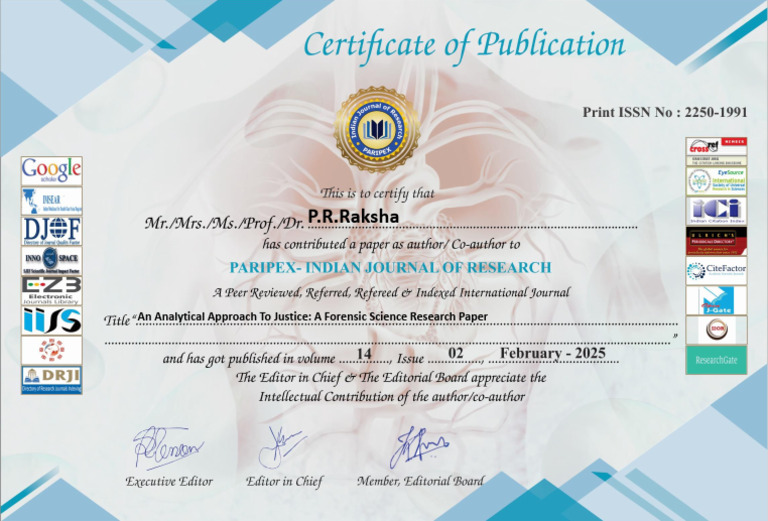 An Analytical Approach To Justice A Forensic Science Research Paper ...