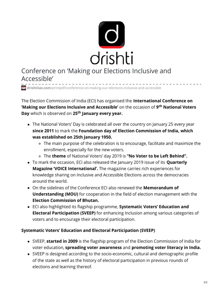Conference On Making Our Elections in | PDF