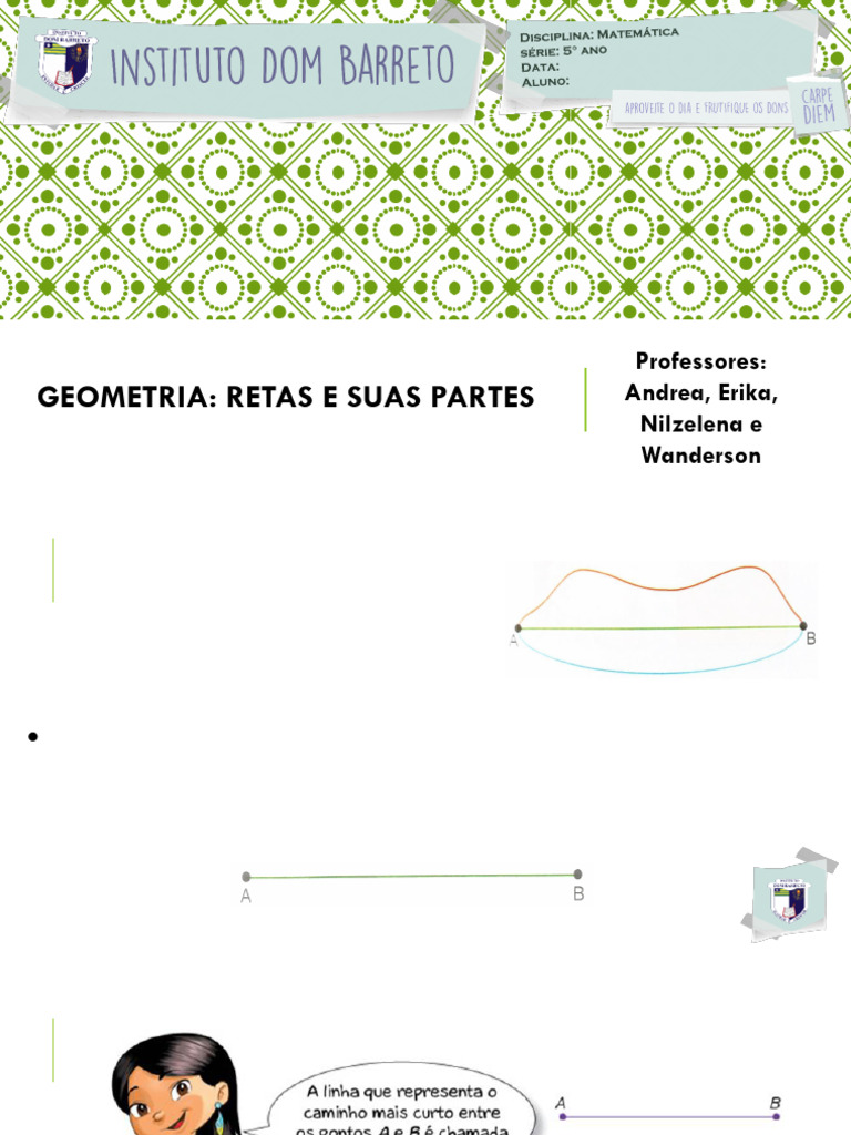Tipos de Retas: Segmento e Semirreta | PDF