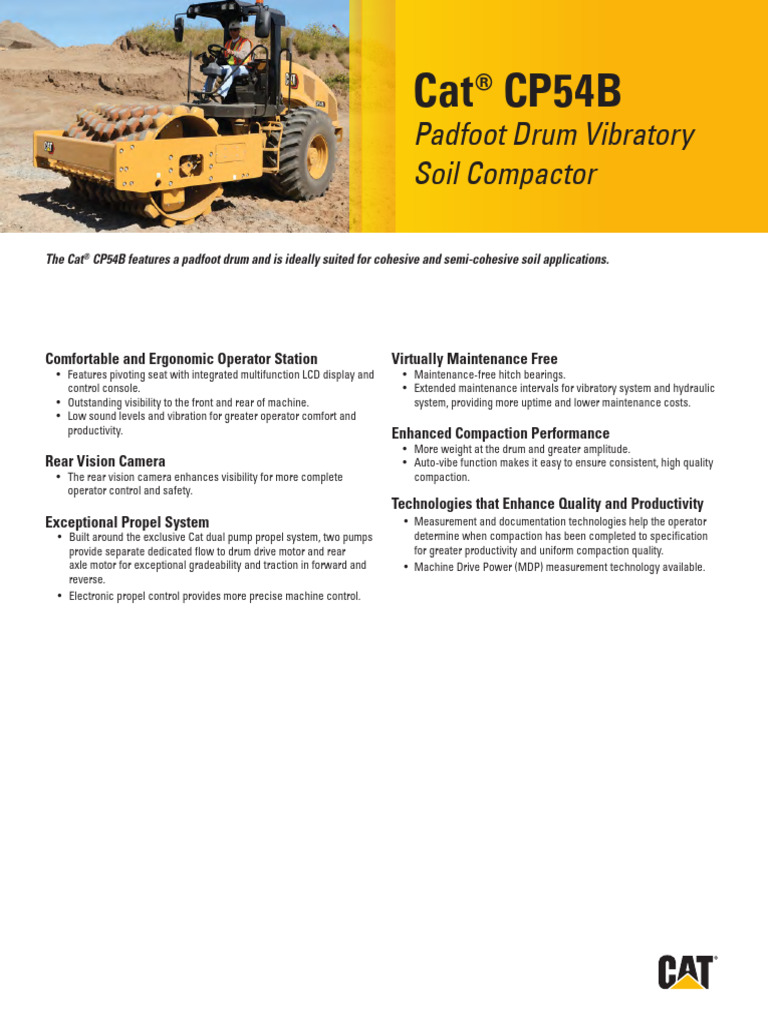 Cat CP54B Soil Compactor Overview | PDF
