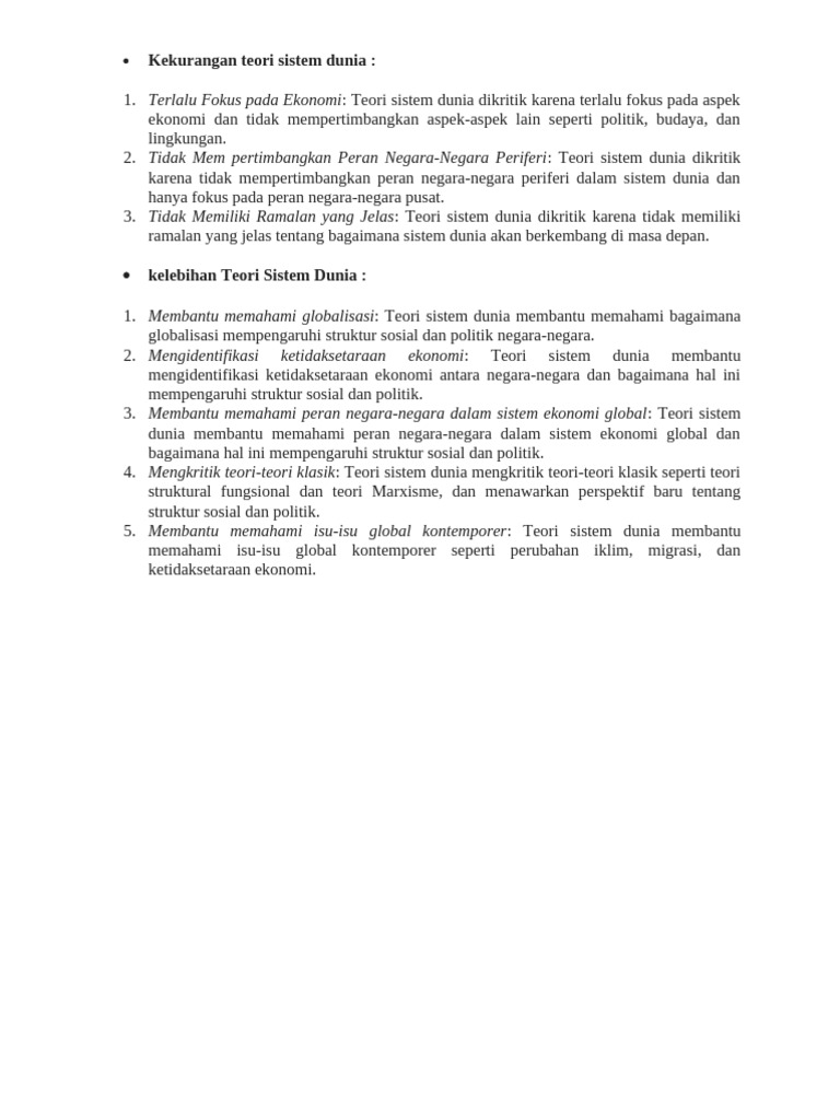 File Teori Sistem Dunia | PDF
