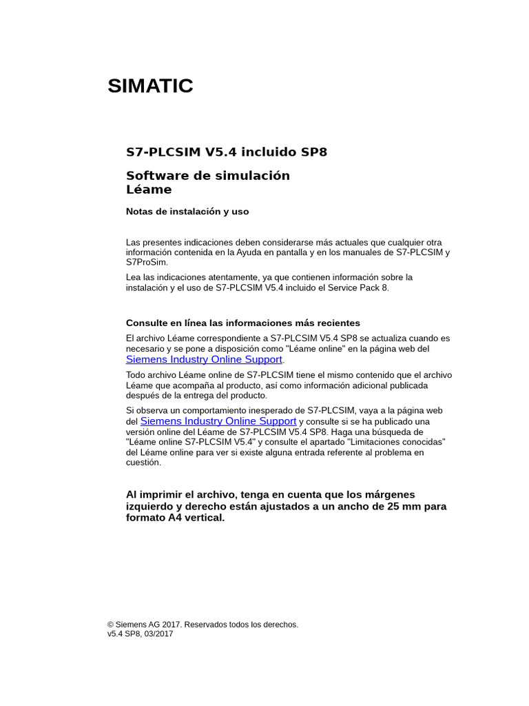 S7-PLCSIM V5.4 SP8: Guía de Instalación | PDF | Windows 7 | Arranque