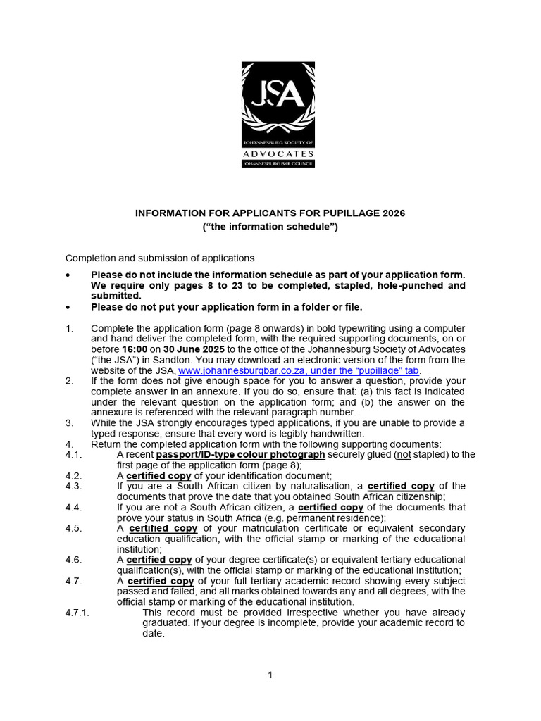 Pupillage Application Guide 2026 JSA | PDF | Advocate | Justice