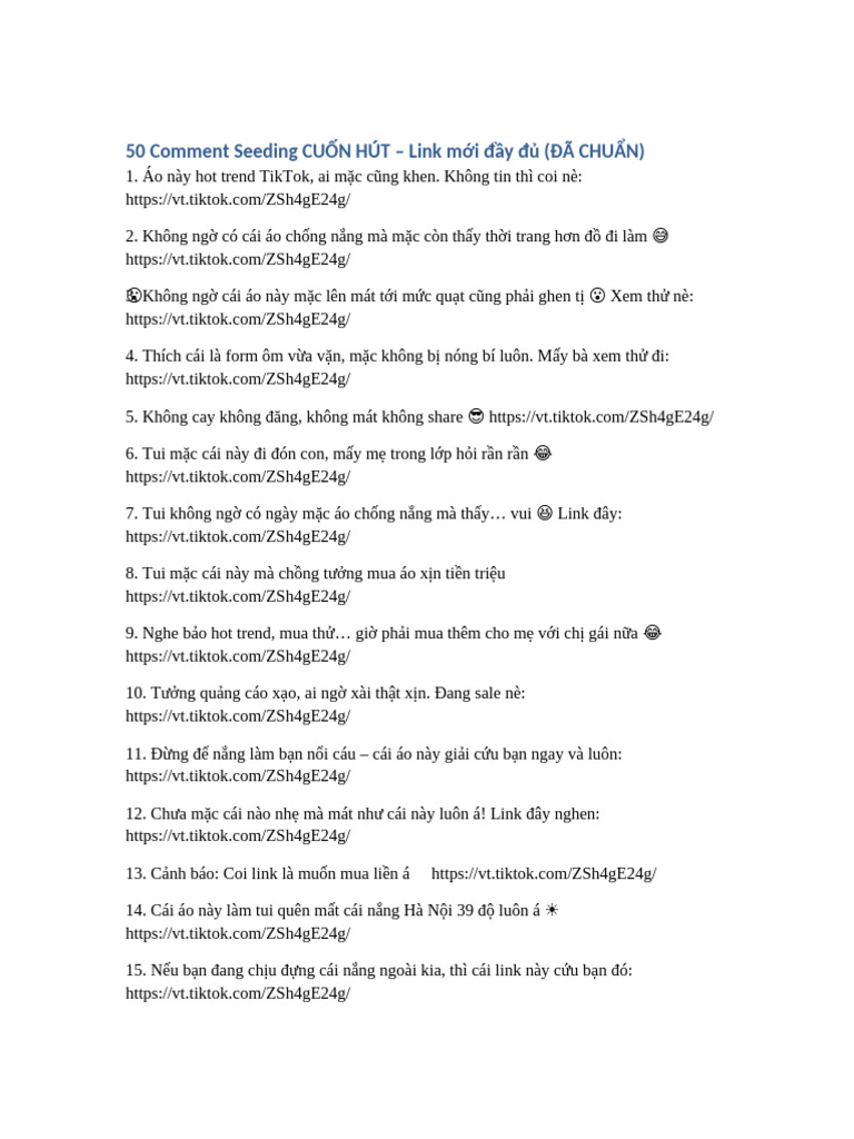 50 Comment Seeding Final | PDF