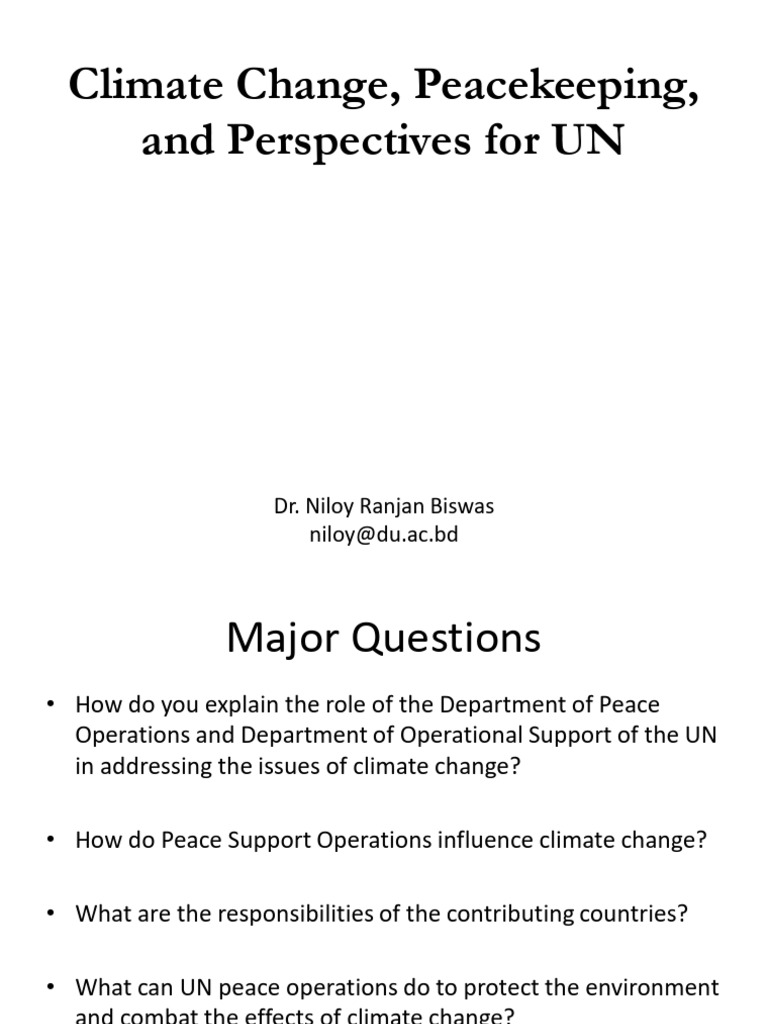 Week 14 Climate Change and Peacekeeping Role of The UN | PDF ...