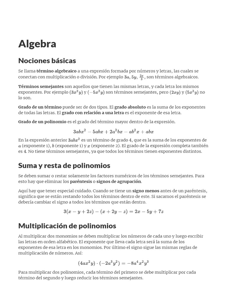 Clase Algebra | PDF