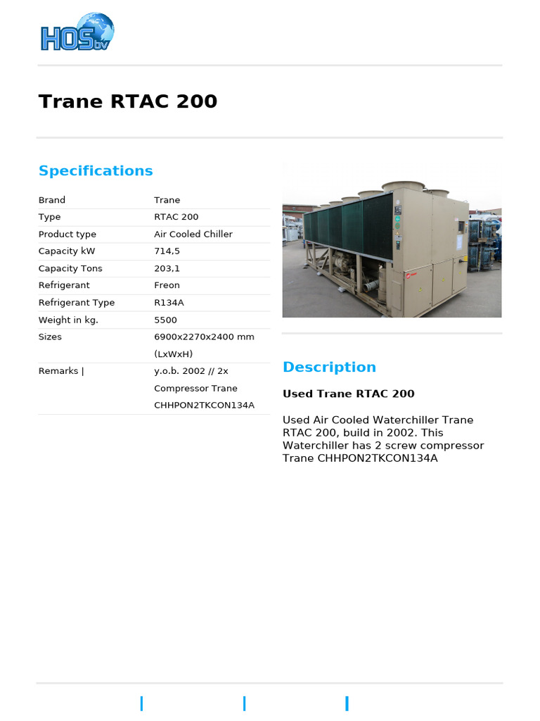Trane-RTAC-200 - Productsheet | PDF