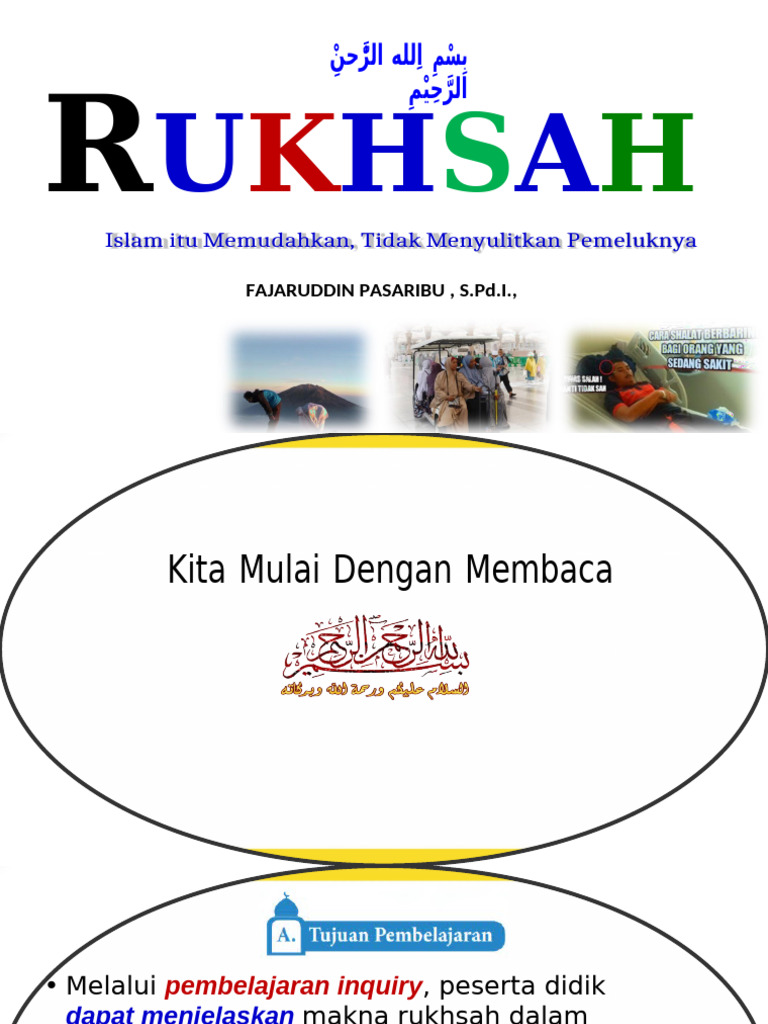 Rukhsah Kemudahan Dari Allah SWT Dalam Ibadah Kepada-Nya. Kurikulum ...