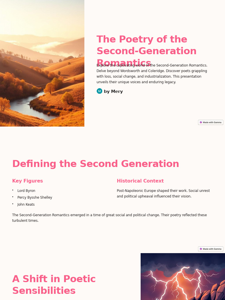 The Poetry of the Second Generation Romantics | PDF | Romanticism | Poetry