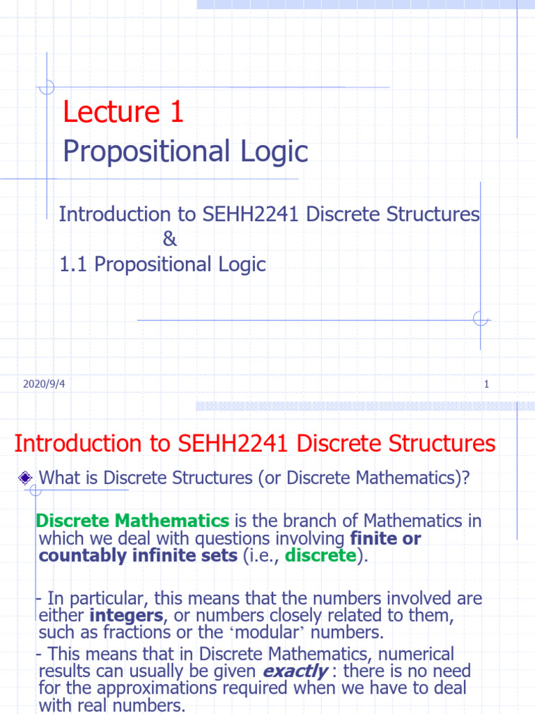 Propositional Logic in Discrete Structures | PDF | Discrete Mathematics ...