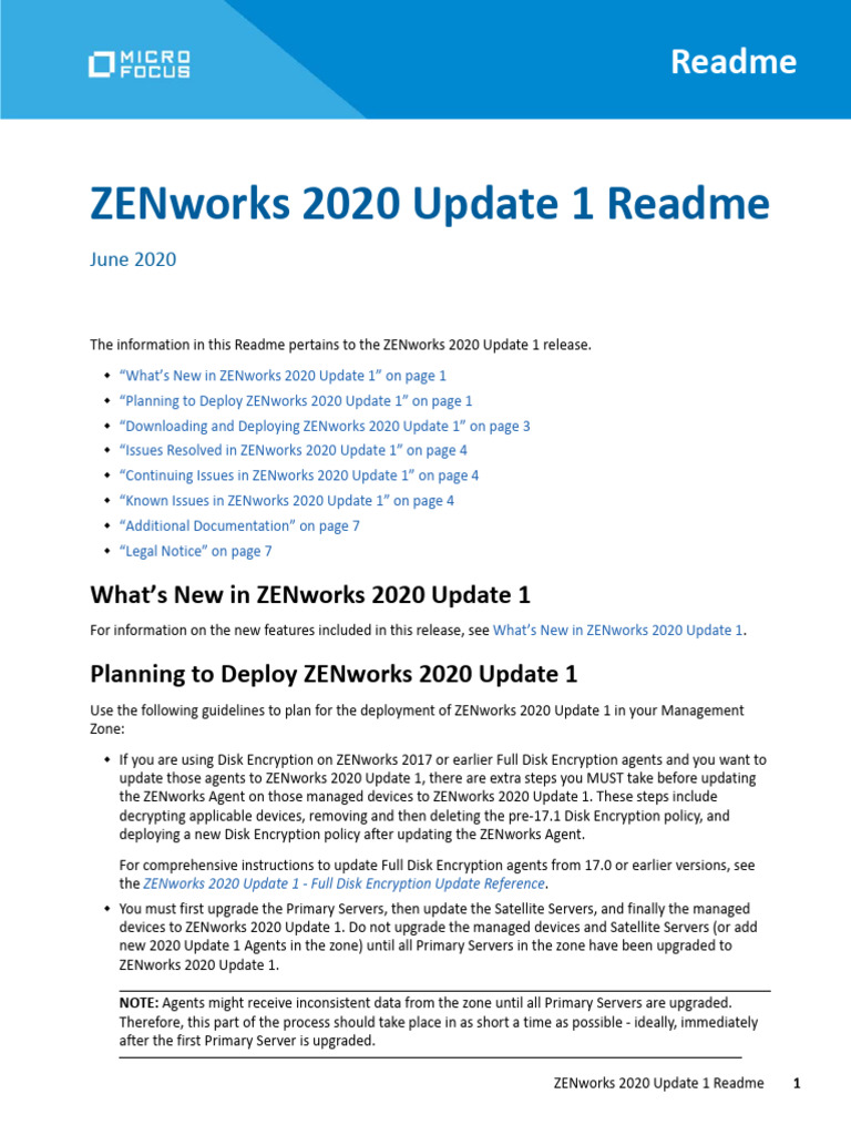 Readme Zenworks2020 Update1 | PDF | Virtual Machine | Booting