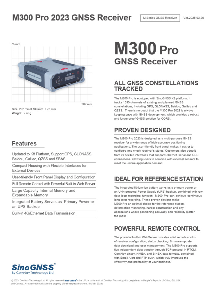 Sinognss m300 Pro Gnss Receiver - k8 | PDF | Telecommunications | Computer Science