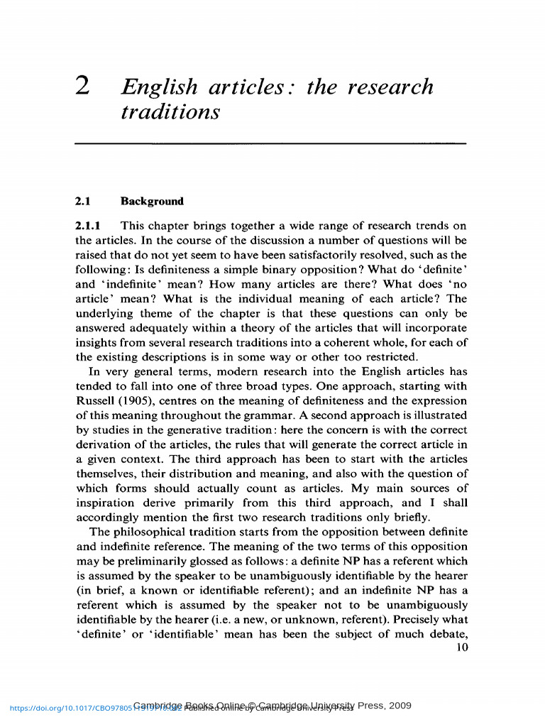 English Articles The Research Traditions | PDF | Grammatical Number | Noun
