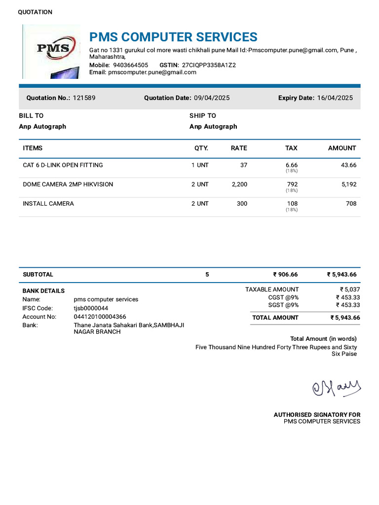 Quotation Anp - Autograph | PDF | Payments | Foreign Exchange Market