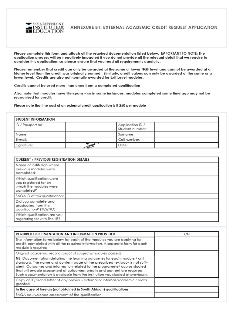 Compamy Law External Credit Form | PDF