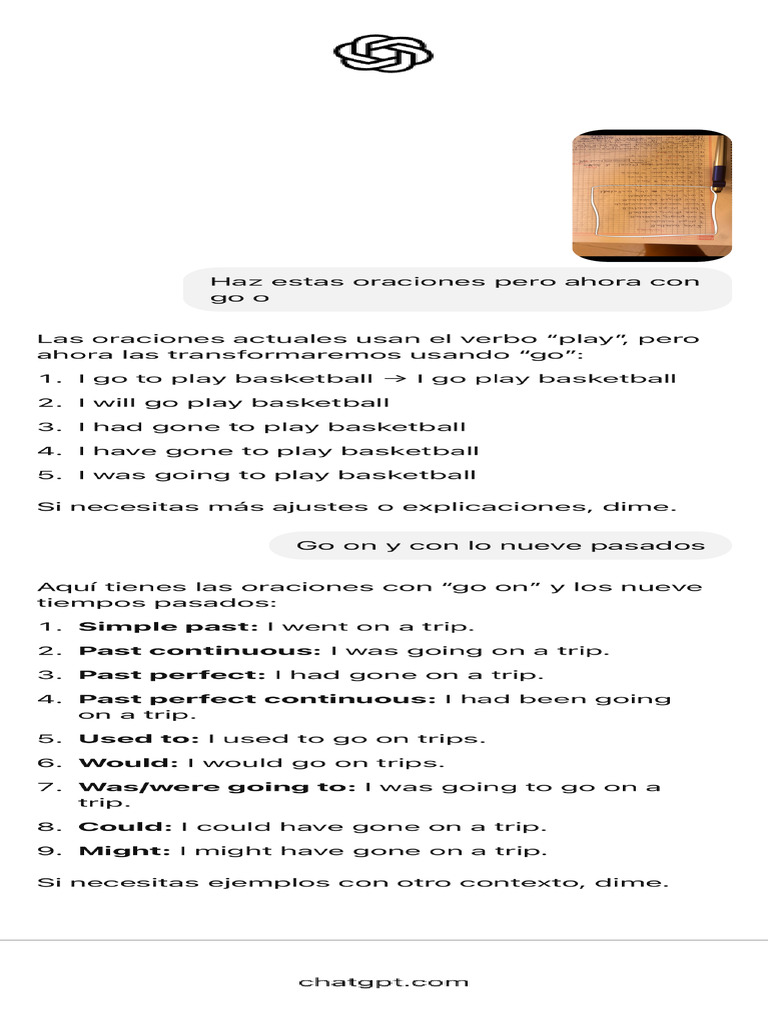 Uso de Go en Oraciones | PDF
