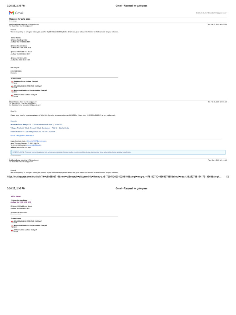 Gmail - Request for gate pass 4 | PDF | Authentication | Cyberspace