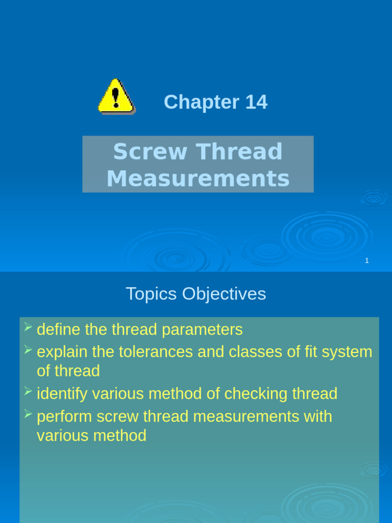 Chapter 14(Measurement of Thread) | PDF | Screw | Mechanical Engineering