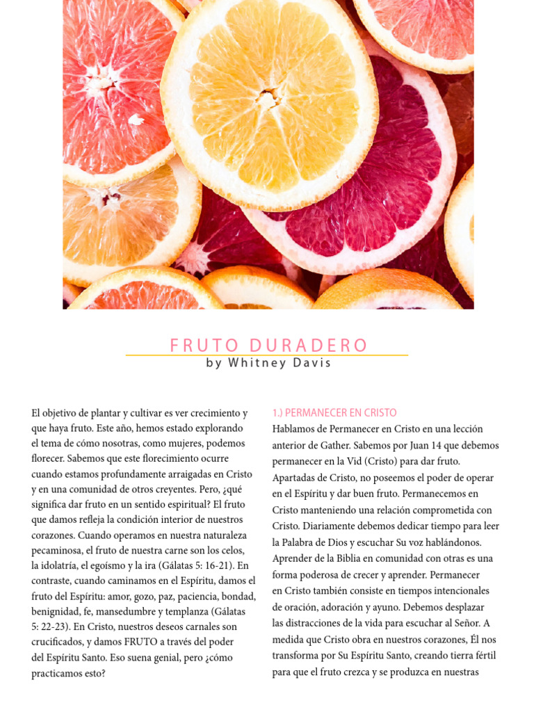Lasting Fruit SPA | PDF | Fruto Del Espiritu Santo | Cristo (título)