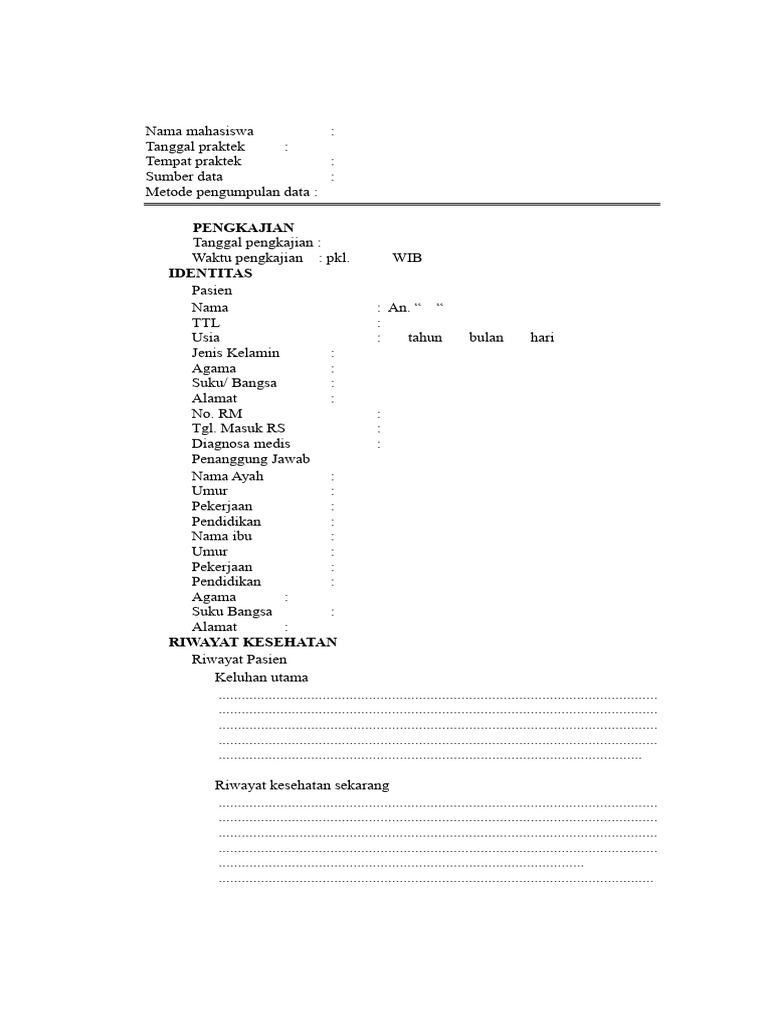 Format Askep Anak | PDF