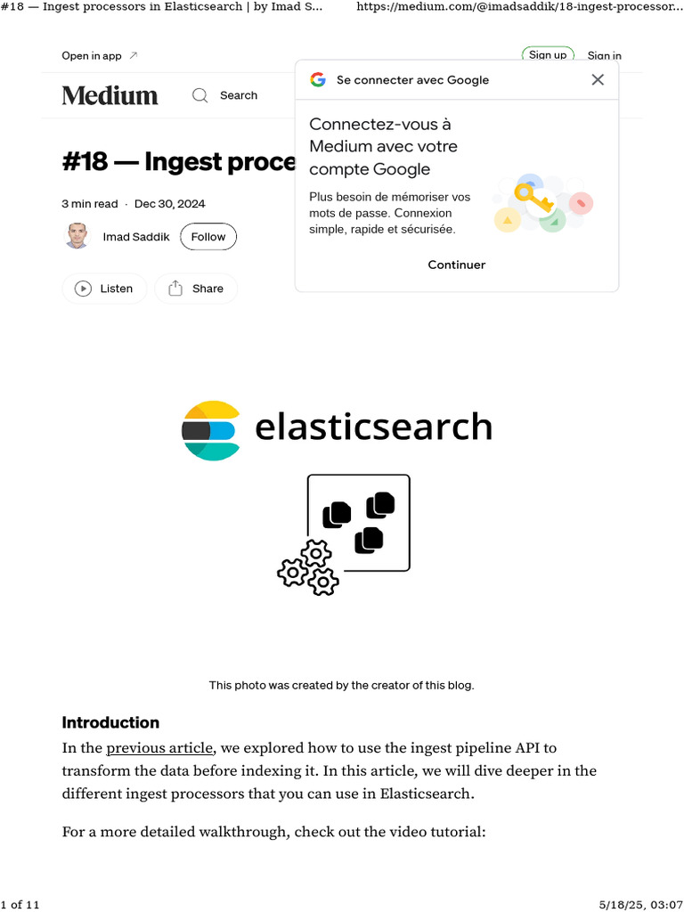 #18 - Ingest Processors in Elasticsearch - by Imad Saddik - Medium | PDF | Html | Central ...