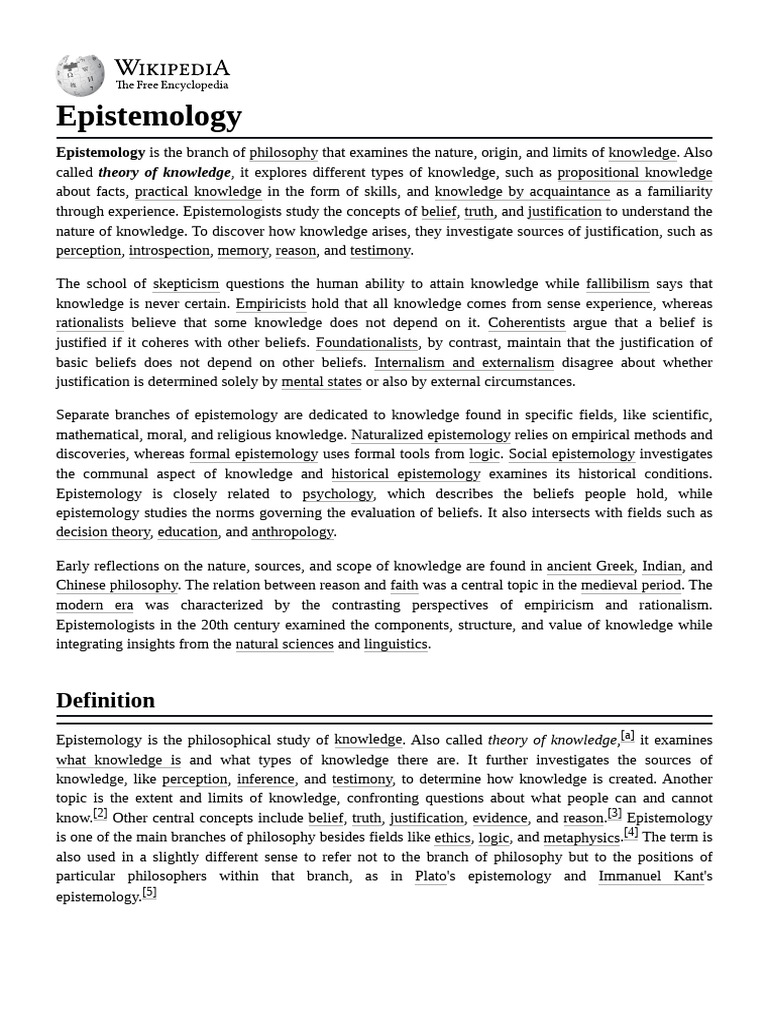 Epistemology | PDF | Epistemology | Knowledge