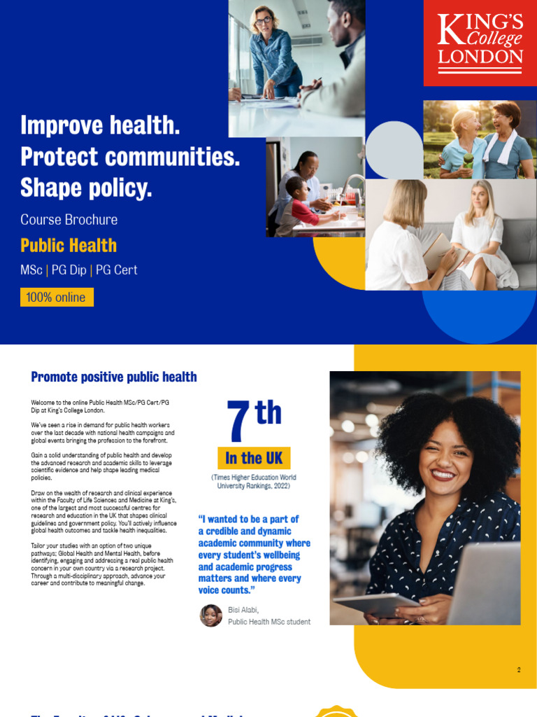 Kings Public Health Brochure | PDF | Public Health | Educational Technology