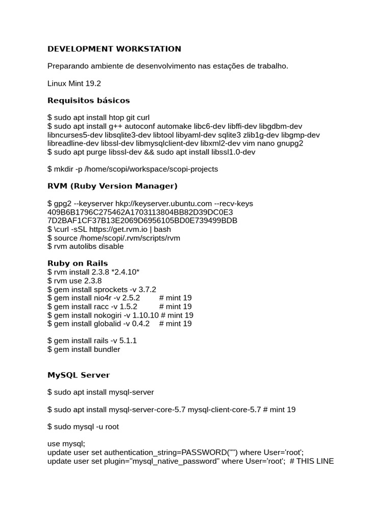 Development Workstation | PDF