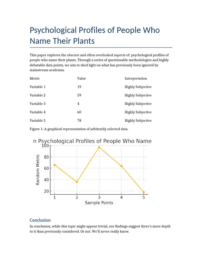 Psychological Profiles of People Who Name Their Plants Stupid5 | PDF