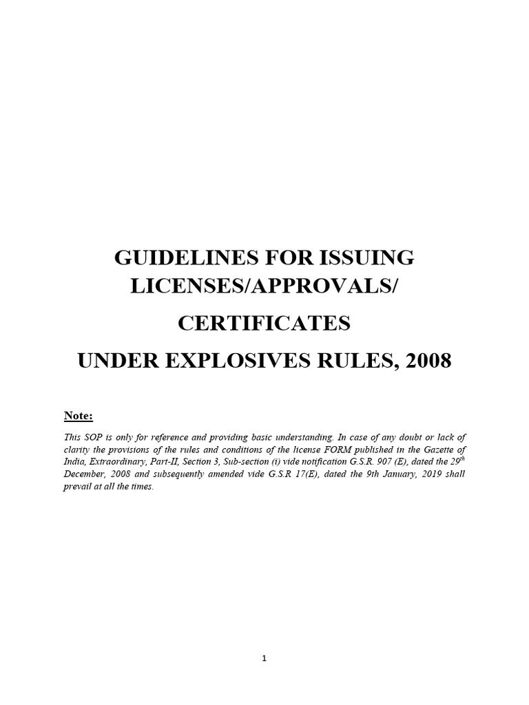 Explosives Rules 2008 - SOP | PDF | License