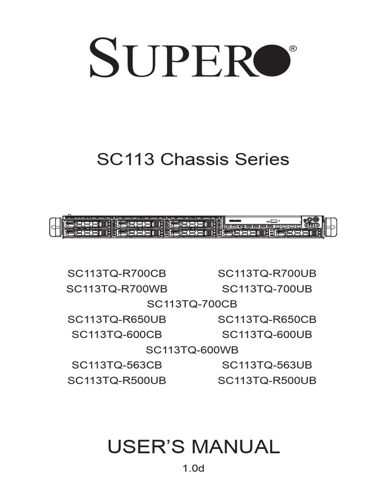 SC113 Chassis User Manual | PDF | Electrical Engineering | Computer ...