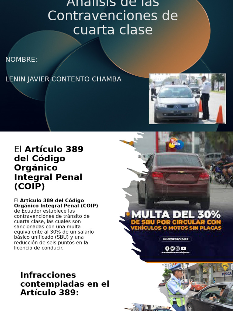 Contravencion de Cuarta Clase Art.389 | PDF