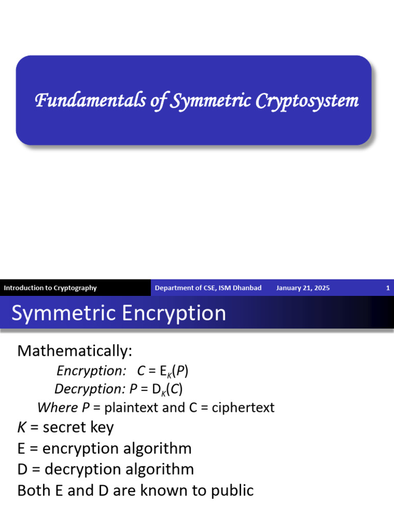 Lecture 3 Fundamentals of Symmetric Cryptosystem F | PDF | Cipher ...