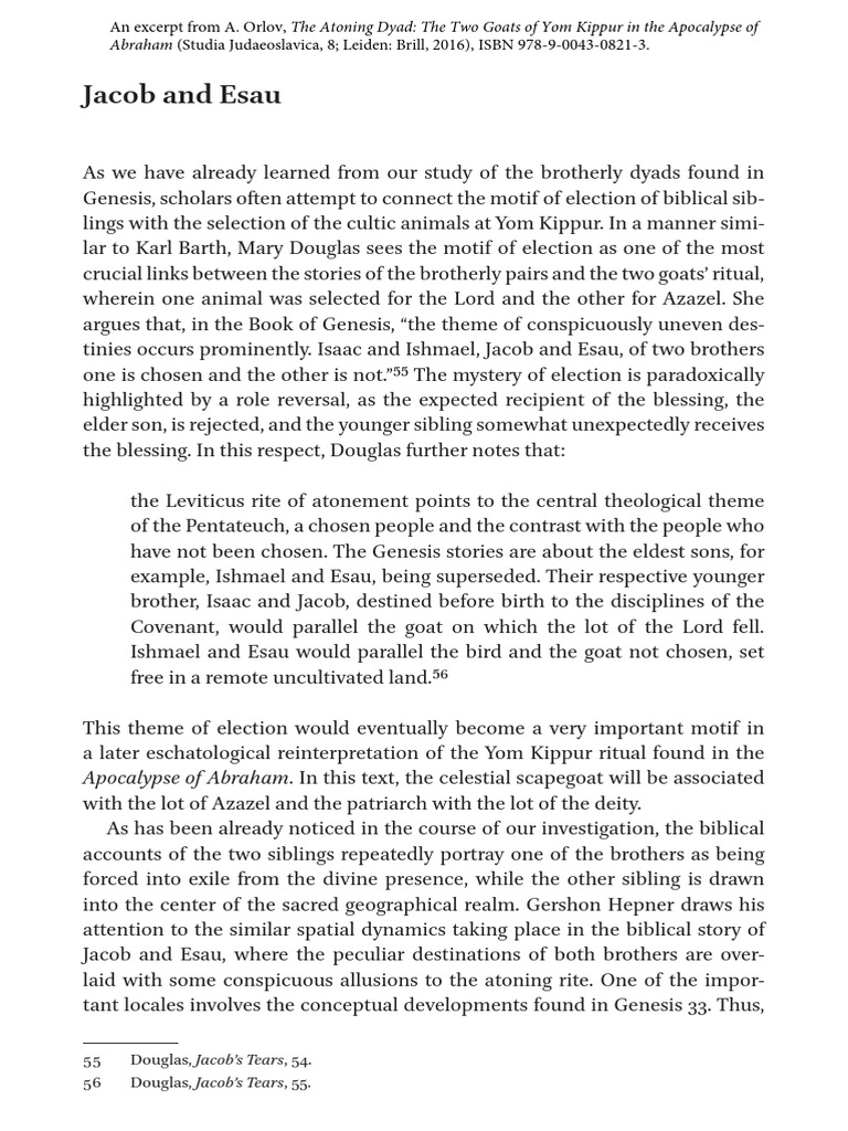 Jacob and Esau As The Goat For YHWH and | PDF | Jacob | Book Of Genesis