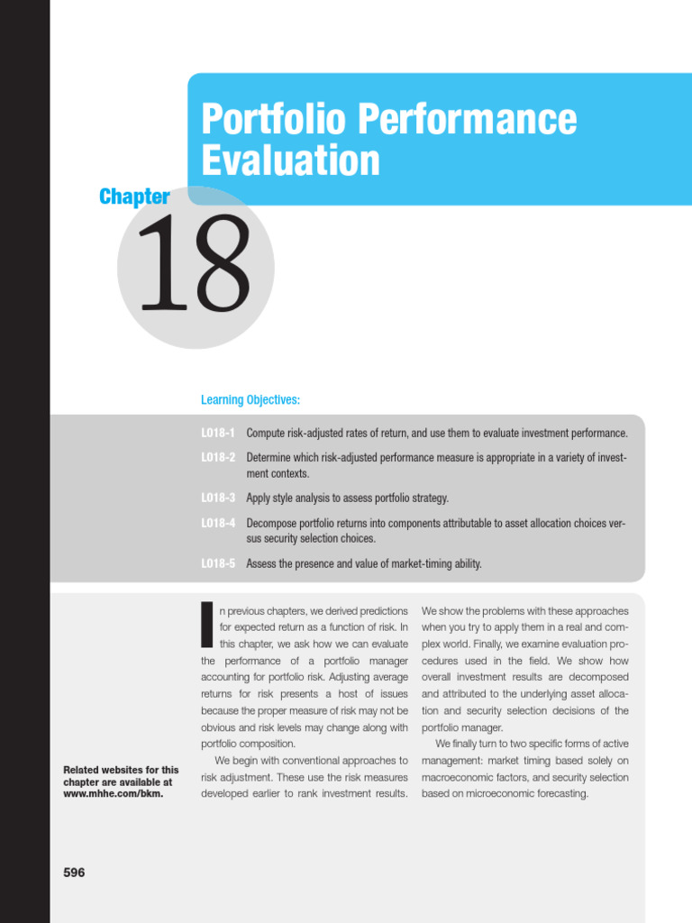 Chapter 18 | PDF | Sharpe Ratio | Beta (Finance)