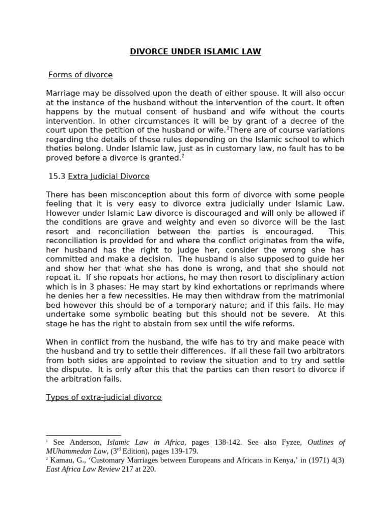 Divorce Under Islamic Law | PDF | Husband | Divorce