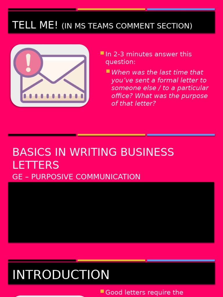 Basics in Writing Business Letters | PDF | Written Communication ...