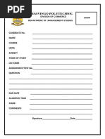 Ium Assignment Cover Page-1 | PDF | Business