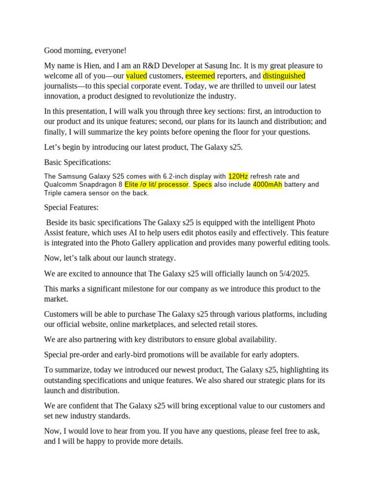 Speaking Unit 1 | PDF