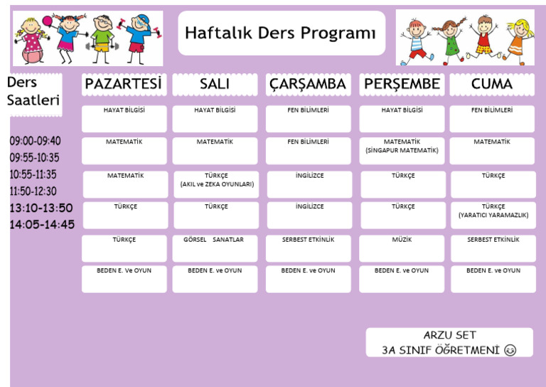 3a Sinifi Ders Programi | PDF