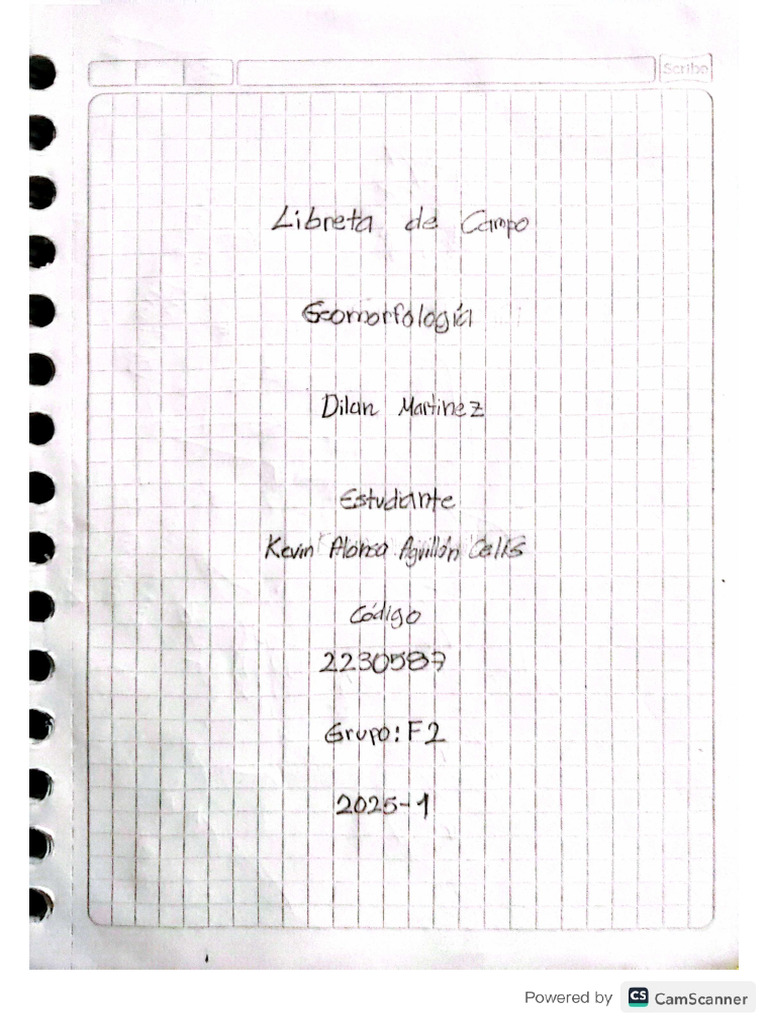 Kevin Alonso Aguillon Celis - Libreta Geomorfología | PDF