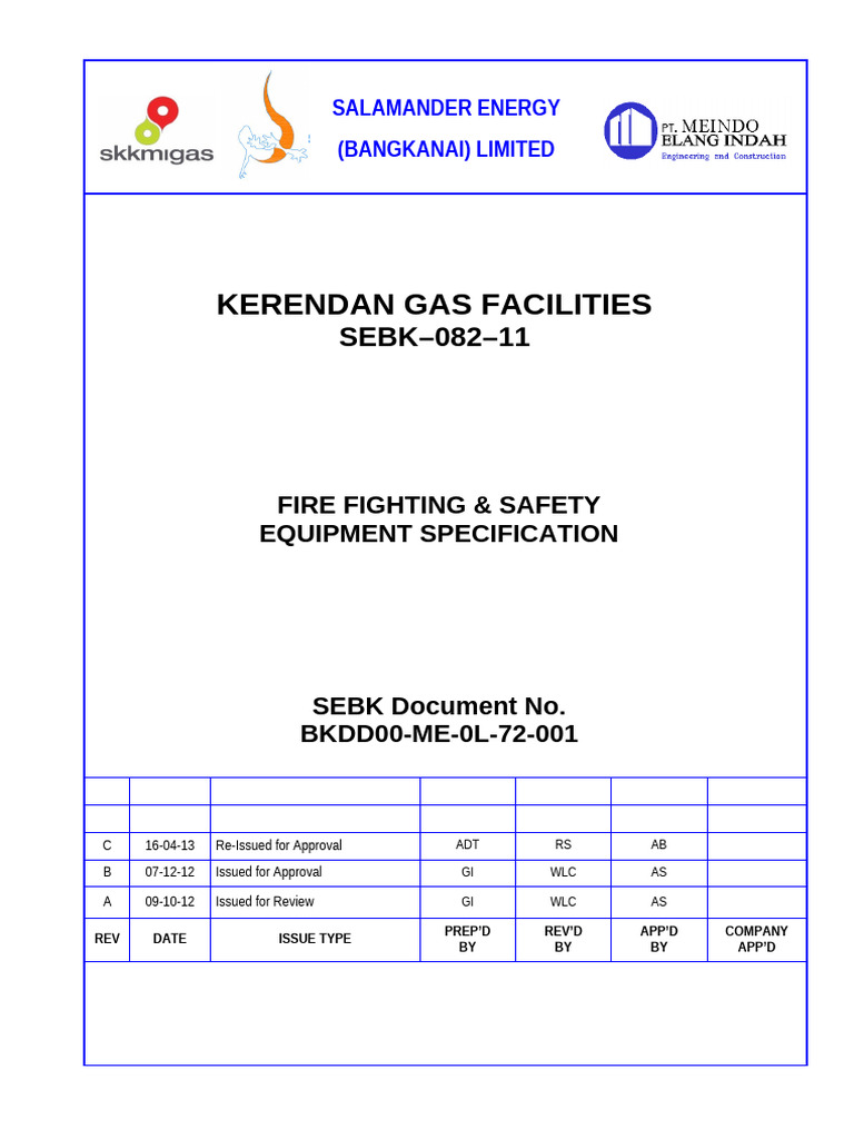 BKDD00-ME-0L-72-001 - Safety Fire Fighting Equipment Spec - Rev C | PDF | Valve | Fire Sprinkler ...