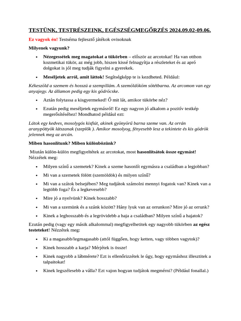 Játékok, Ötletek, Mondőkák, STB | PDF