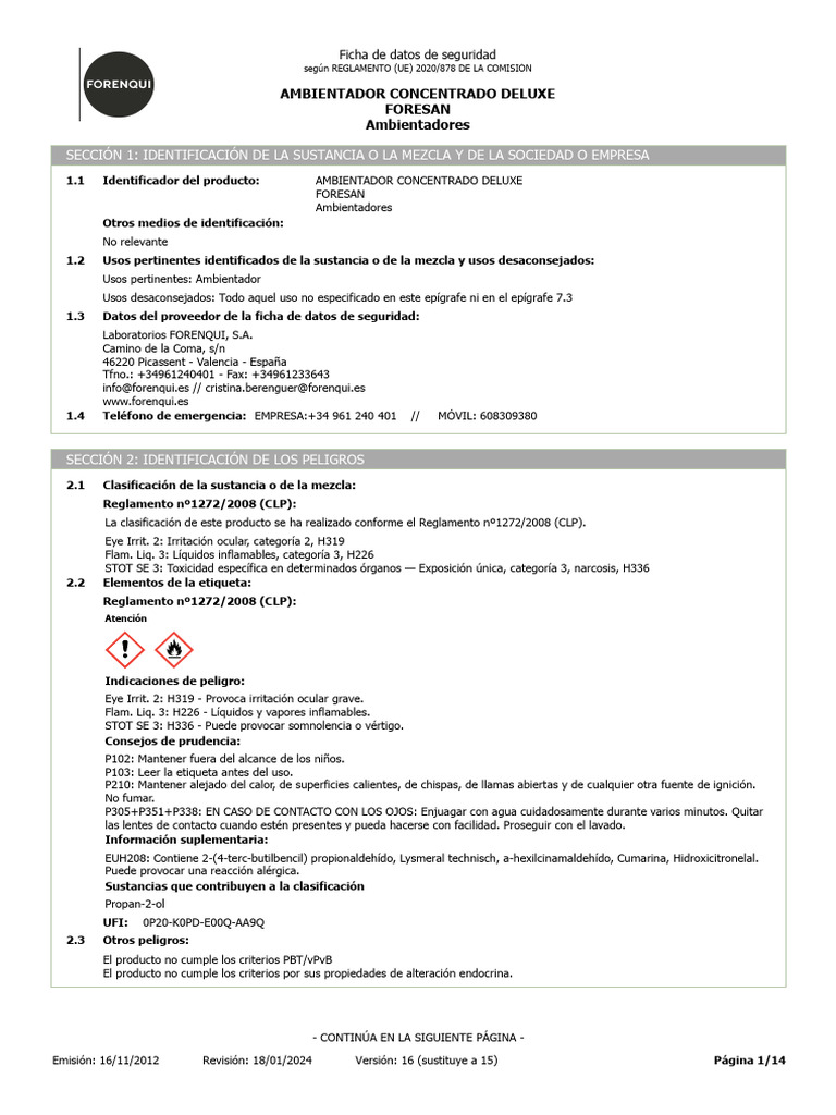 Ficha-De-Datos-De-Seguridad AMBIENTADOR-CONCENTRADO-DELUXE-FORESAN ...