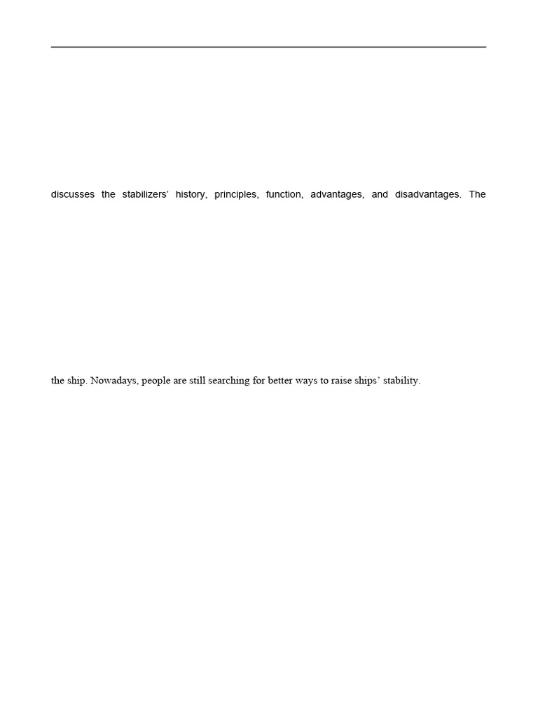 Modern Ship Stabilizer Technologies | PDF | Ships | Rudder