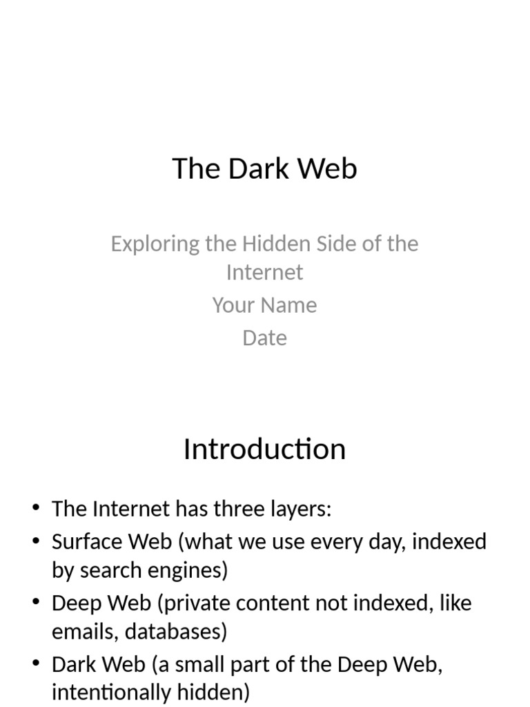 Dark Web Presentation | PDF