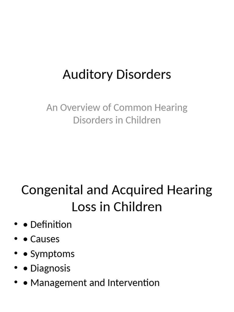 Auditory_Disorders_Presentation | PDF